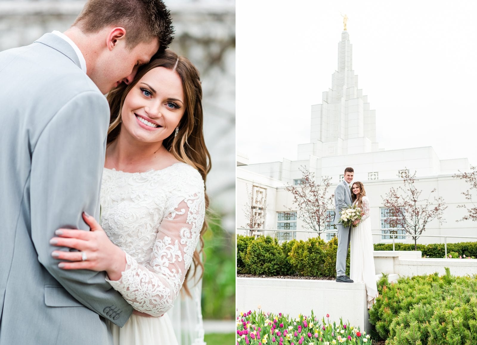 Jordan + Megan Spring Blossoms Idaho Falls Temple formal session