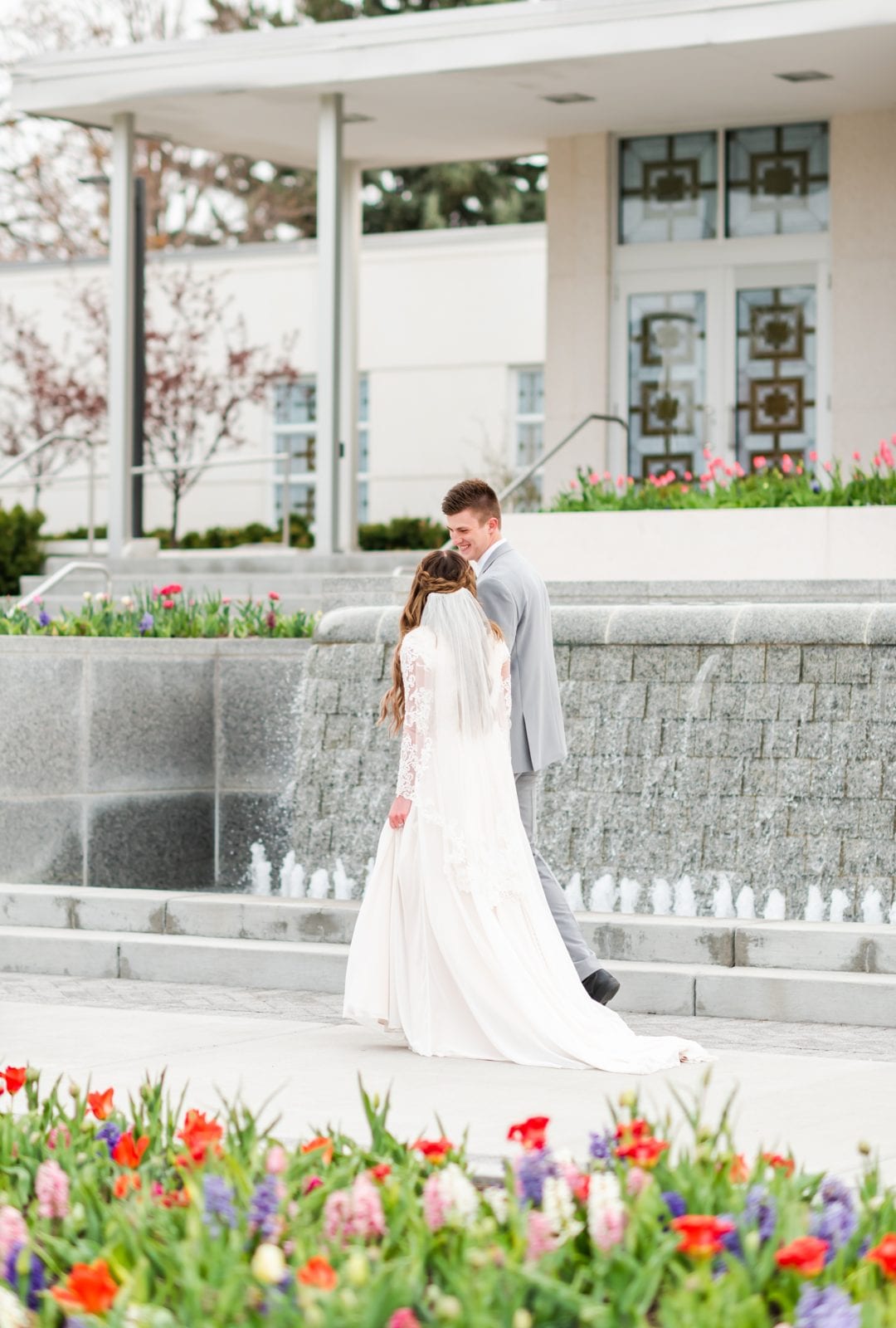 Jordan + Megan Spring Blossoms Idaho Falls Temple formal session