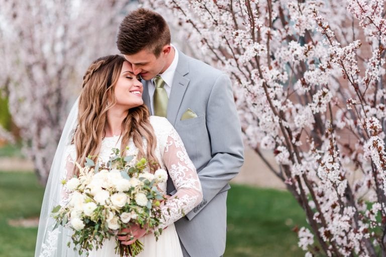 Jordan + Megan Spring Blossoms Idaho Falls Temple formal session