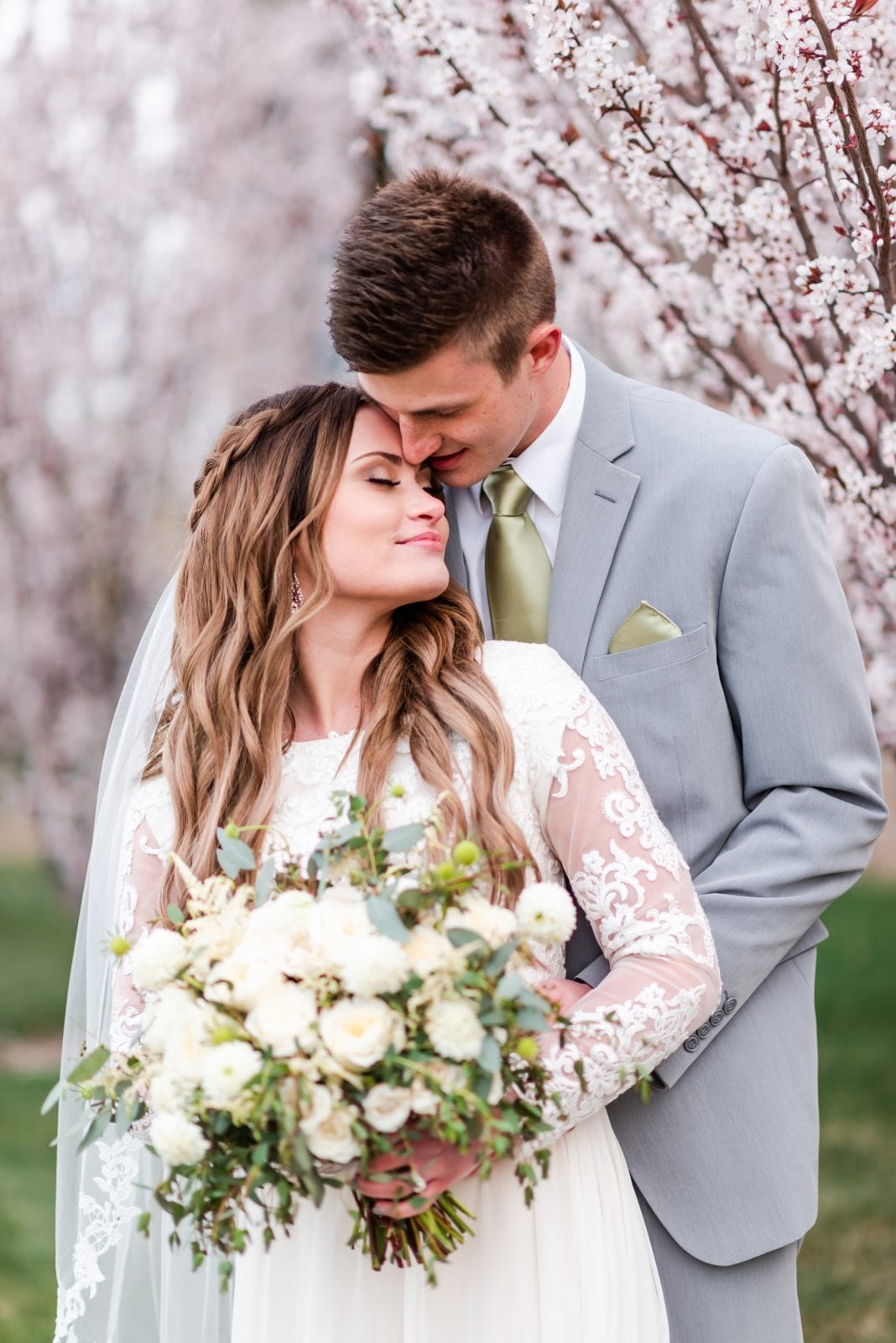 Jordan + Megan Spring Blossoms Idaho Falls Temple formal session