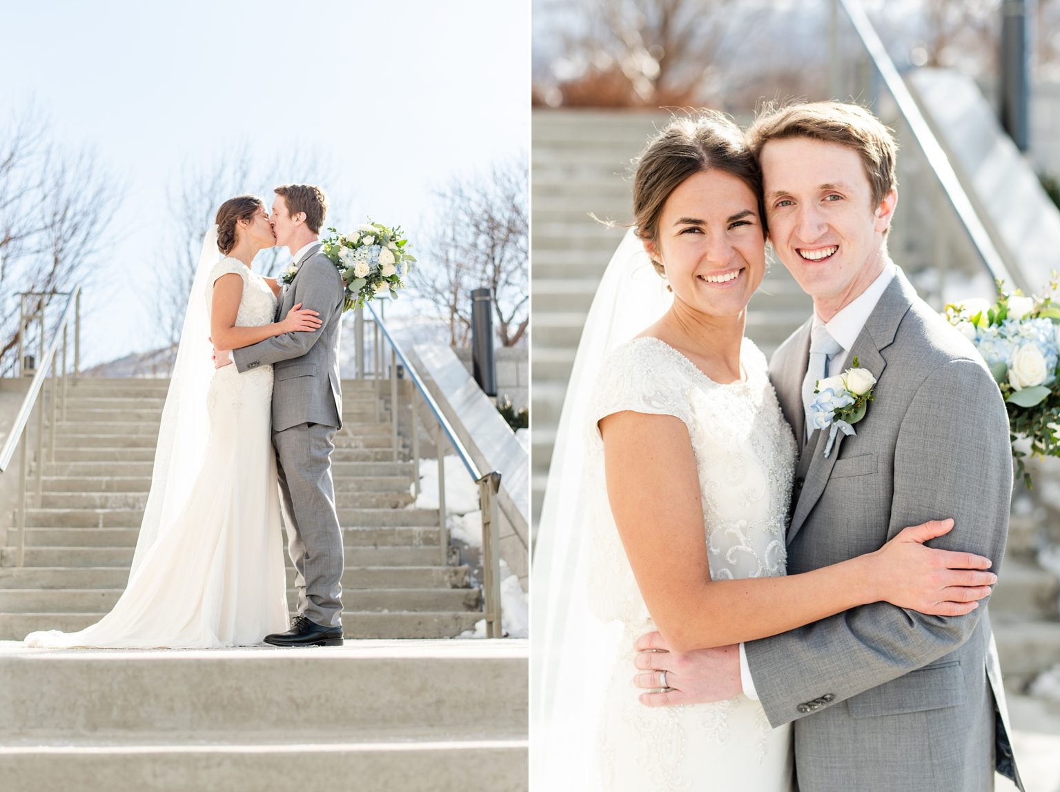 Andrew + Dani | A Draper Utah Temple winter wedding
