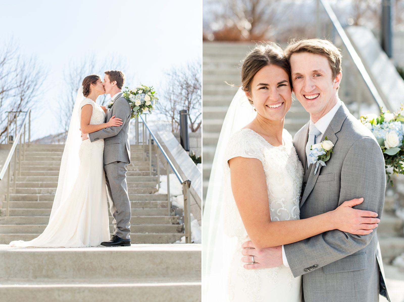 Andrew + Dani | A Draper Utah Temple winter wedding